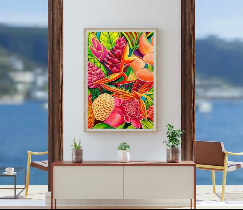 Hawaii Tropical And Landscape Giclee Art Prints - Hanalei, Kauai, Mich ...